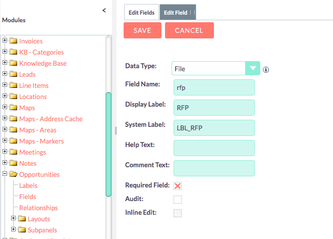 File Field | SuiteCRM Module